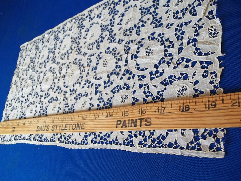 Antique Handmade Lace Panel Cut Work Floral Design European - Etsy