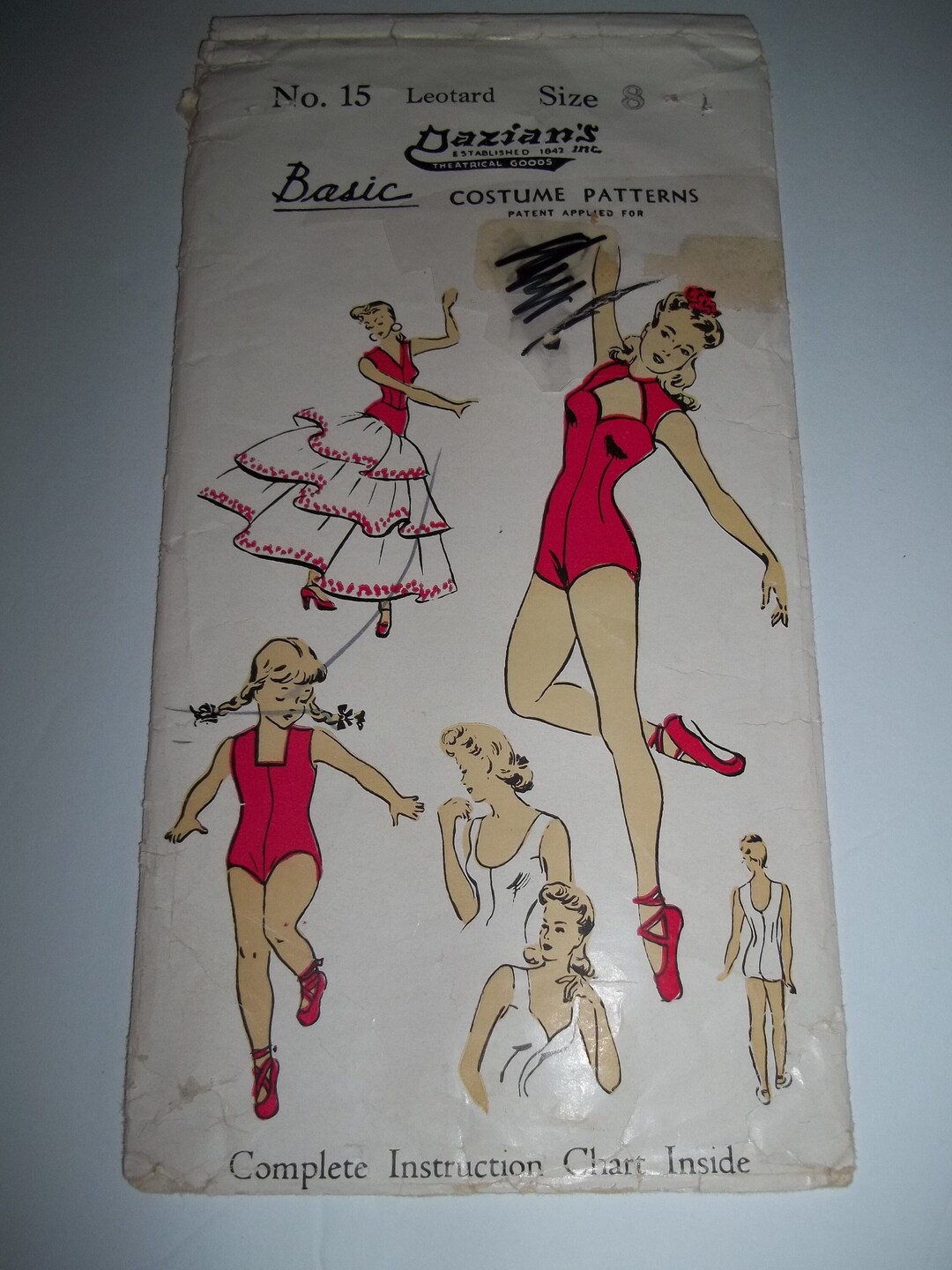 Rare Original Vintage 1940's Dazians Girls 8 Dance Sew Pattern Romper ...