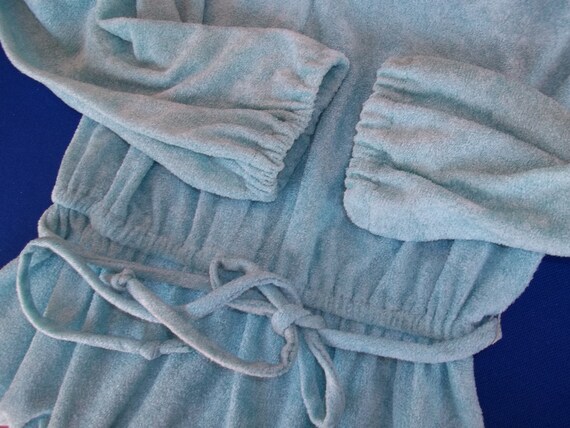 Original 1960's Teal Turquoise Blue Terry Cloth Be… - Gem