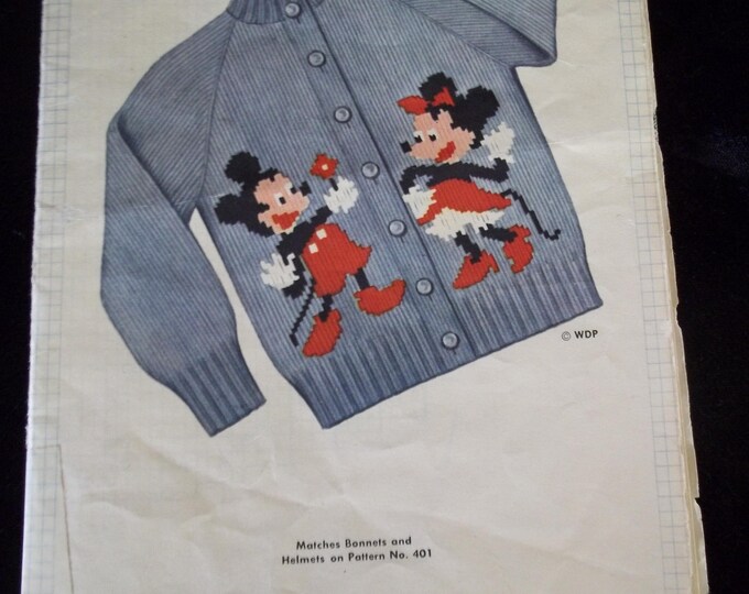 Original Vintage 1953 Knitting Instructions Only for Minnie and Mickey ...