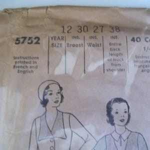 1925 Girls 12 Pictorial Review Pictograph Pattern 5752 Original Antique ...