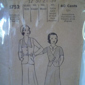 1925 Girls 12 Pictorial Review Pictograph Pattern 5752 Original Antique ...