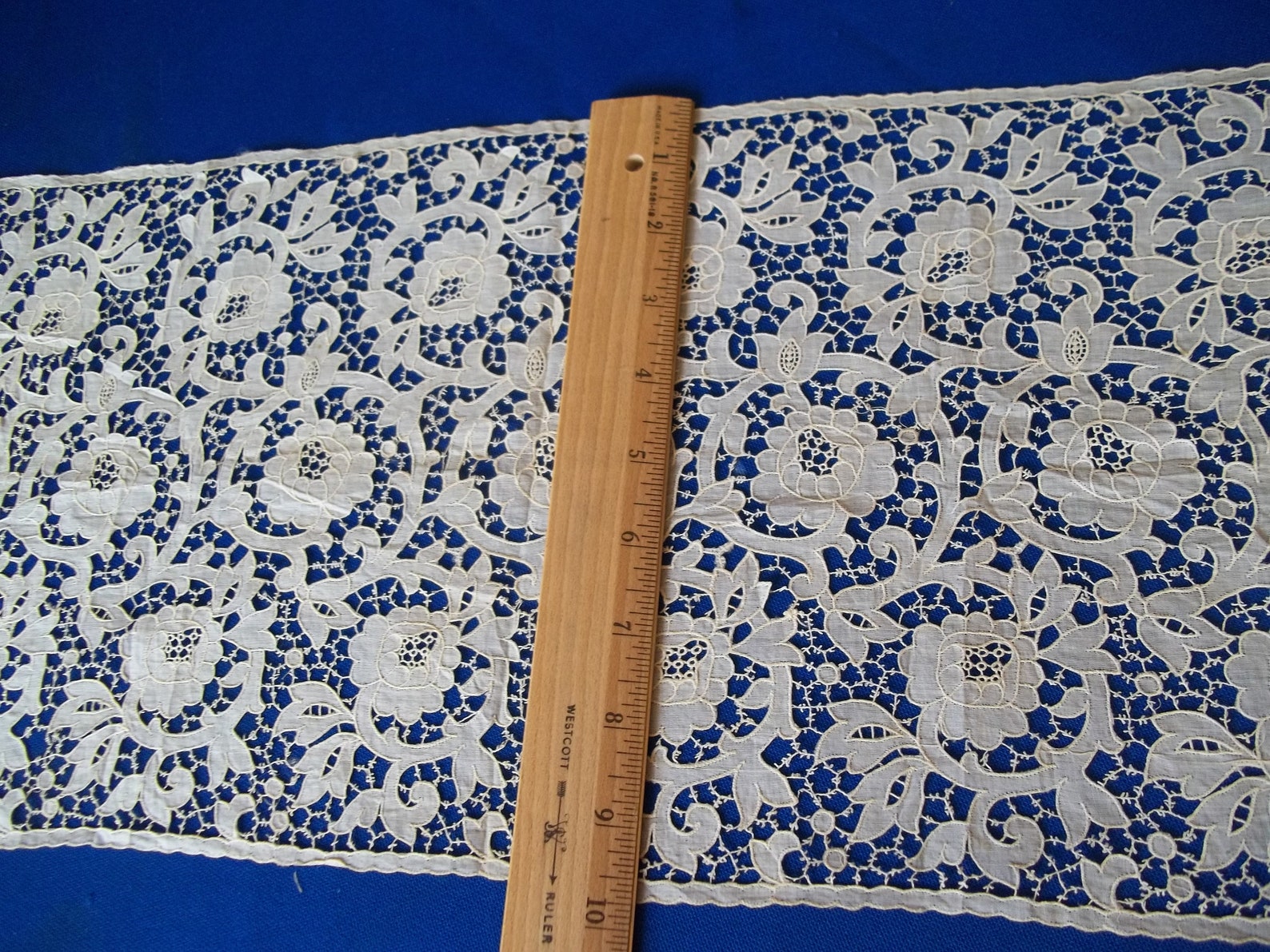 Antique Handmade Lace Panel Cut Work Floral Design European - Etsy
