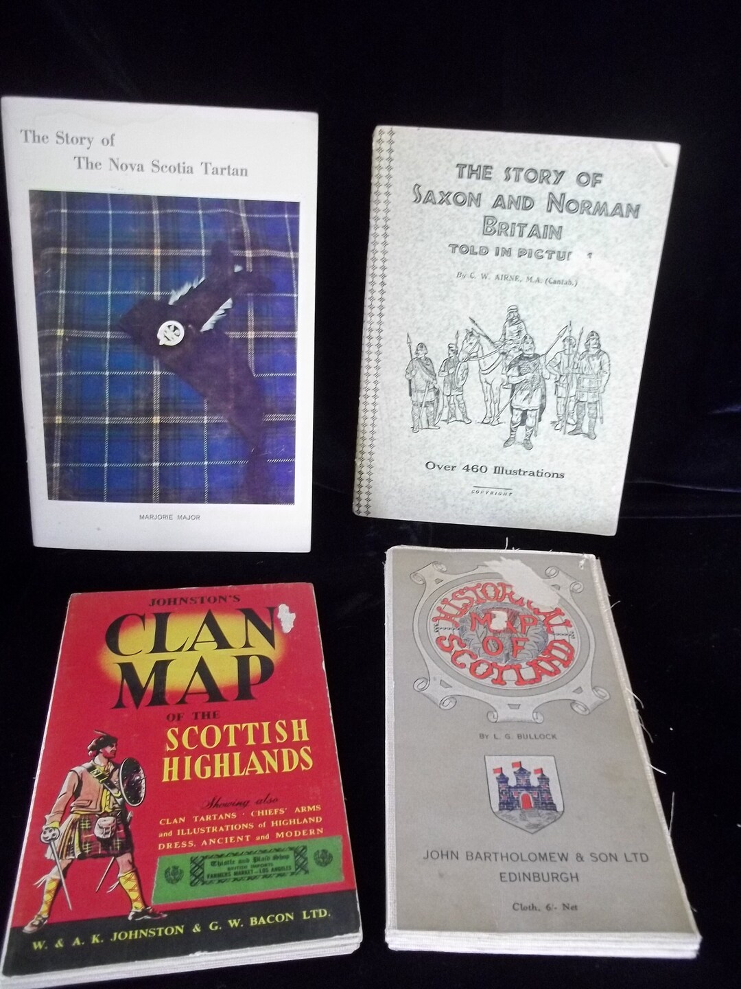 Vintage Clan Maps Tartan Scottish Saxon History Nova Scotia Tartans Lot ...