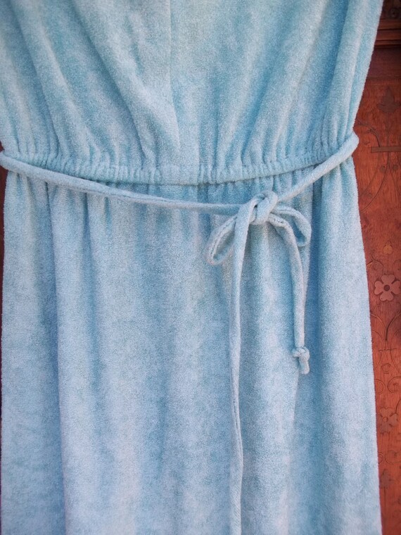 Original 1960's Teal Turquoise Blue Terry Cloth Be… - Gem