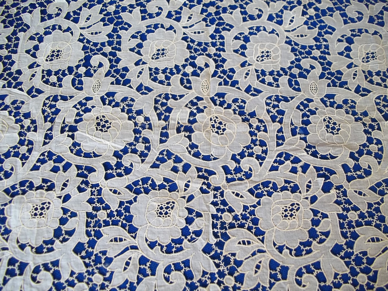 Antique Handmade Lace Panel Cut Work Floral Design European - Etsy