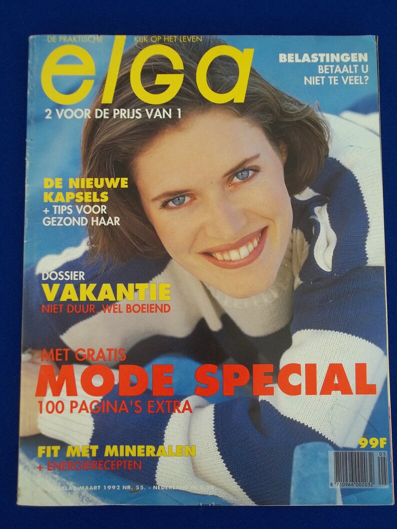 Vintage Dutch Magazine Elga 1992 Sewing Pattern Insert - Etsy