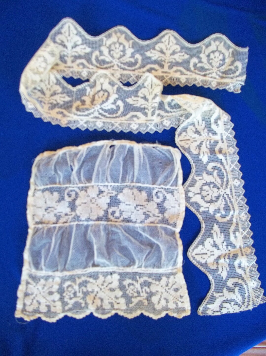 Antique Early 1800's Bobbin Lace Bodice Panel and Trim Handmade 1700's ...