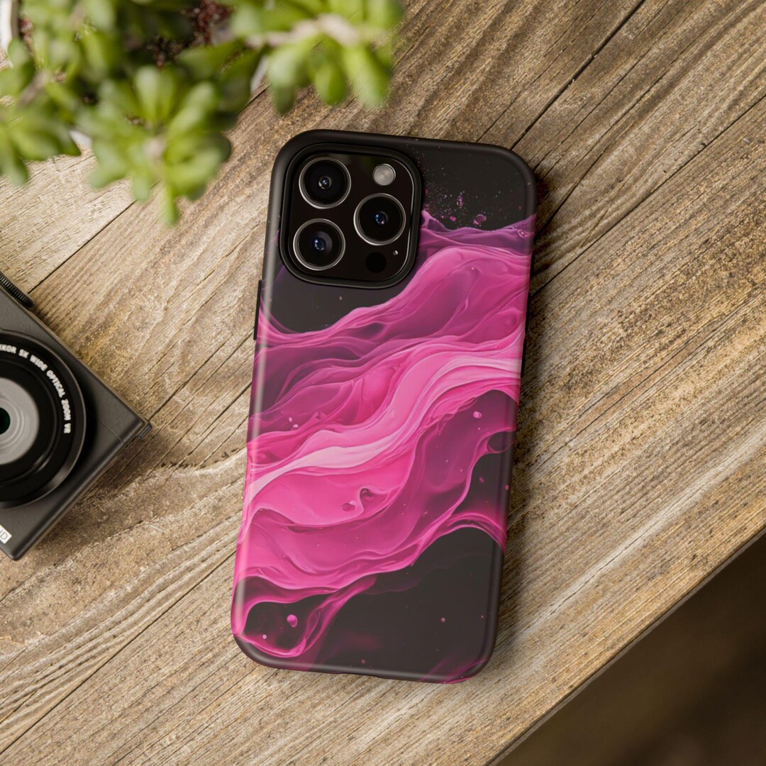 Hard iPhone Case - Pink Paint Splash Design - Etsy