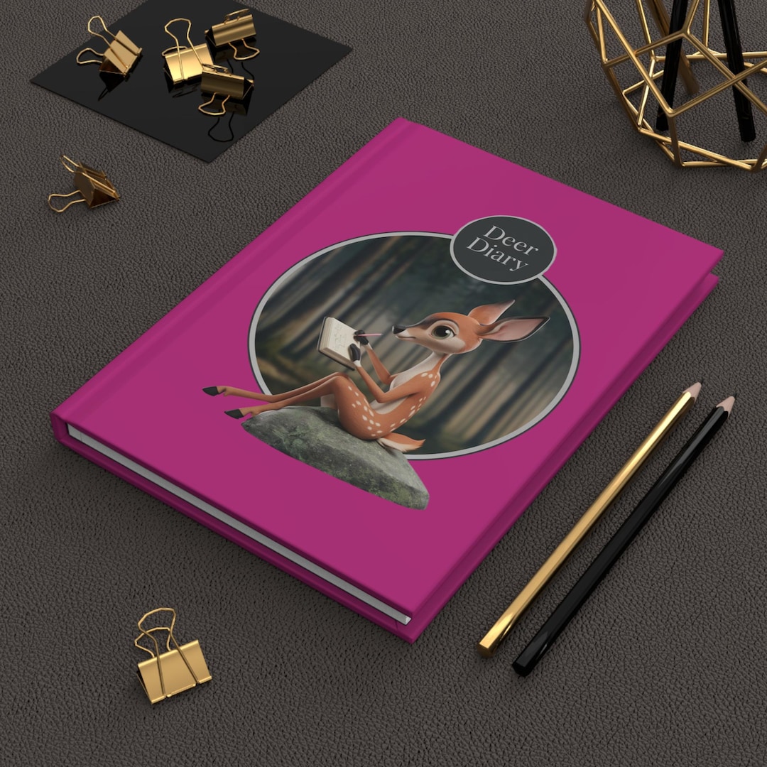 Hardcover Journal, Pink Deer Diary Notebook, Writing Journal, Matte ...