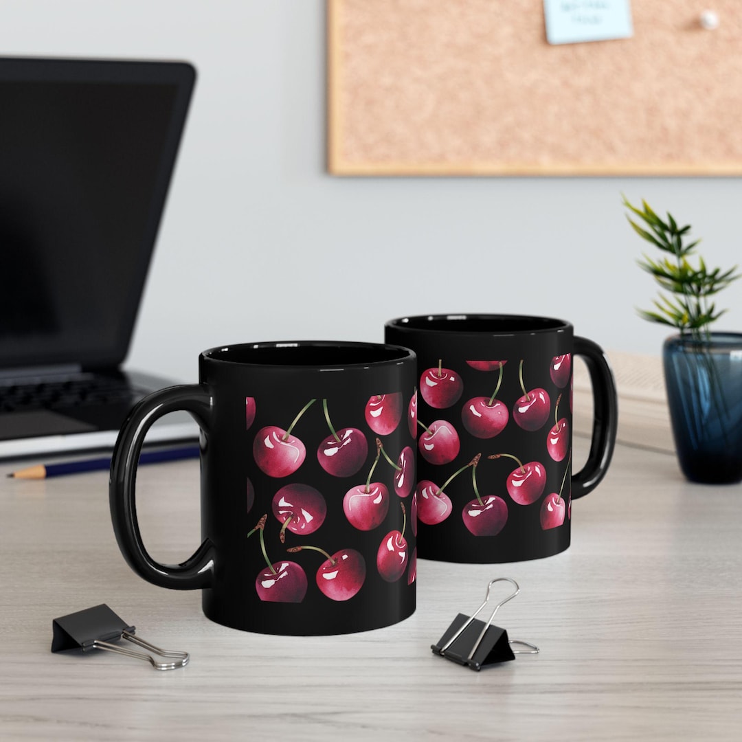 Mug - Watercolor Cherries Watercolor Cup Cherries Mug Cherry Kitchen ...
