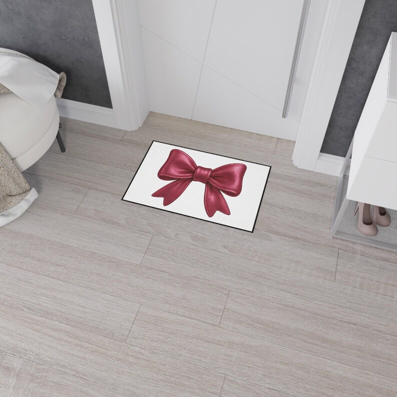 Red Bow Doormat: Glam Holiday Entry Rug - Etsy