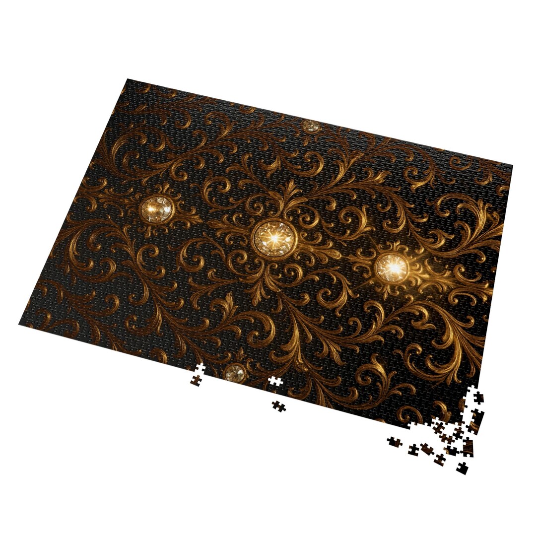 Baroque Gold Jigsaw Puzzle: Elegant Gothic Brain Game - Etsy