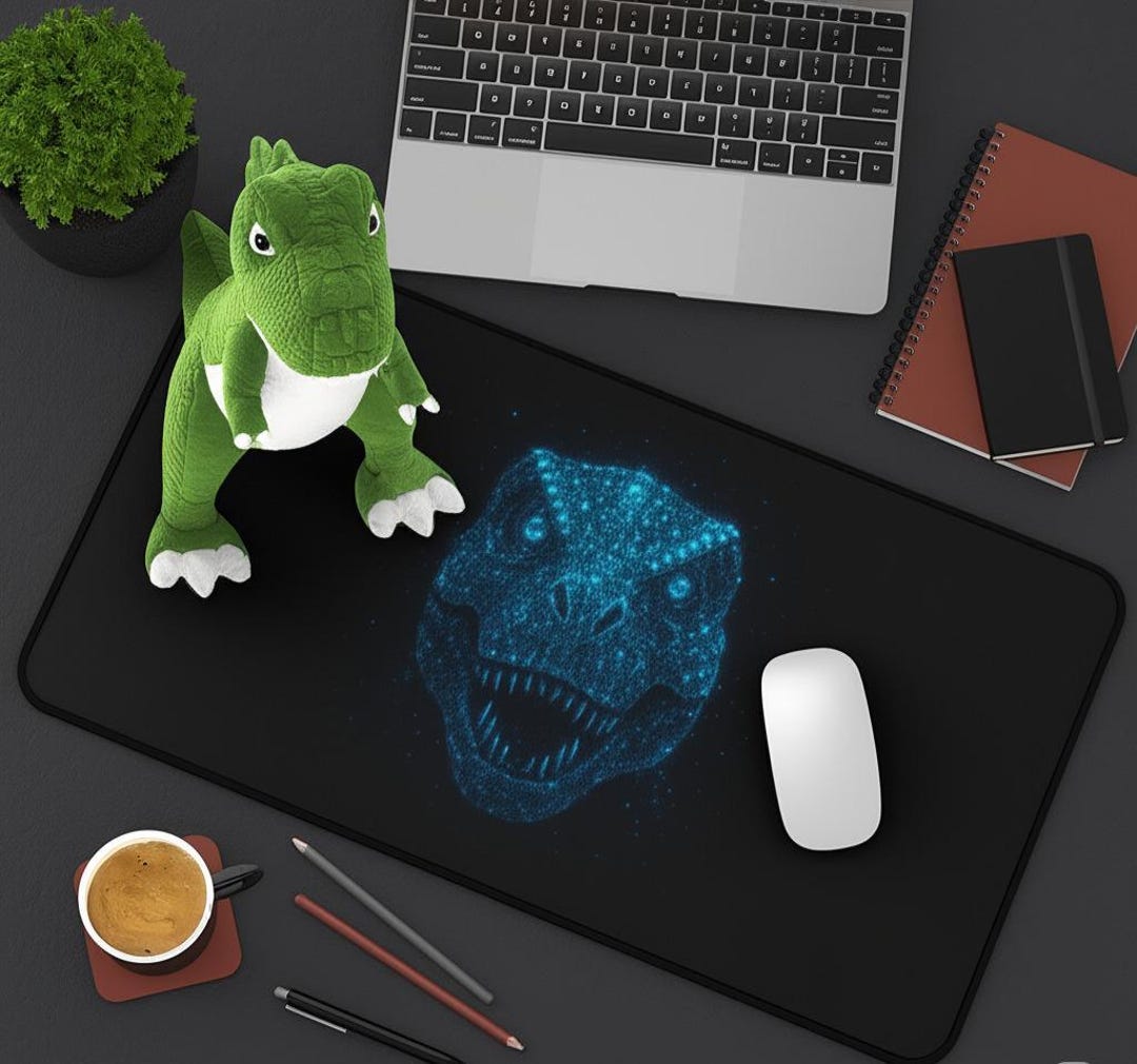Cosmic T-rex Desk Mat: Galaxy Dinosaur Gaming Mousepad - Etsy