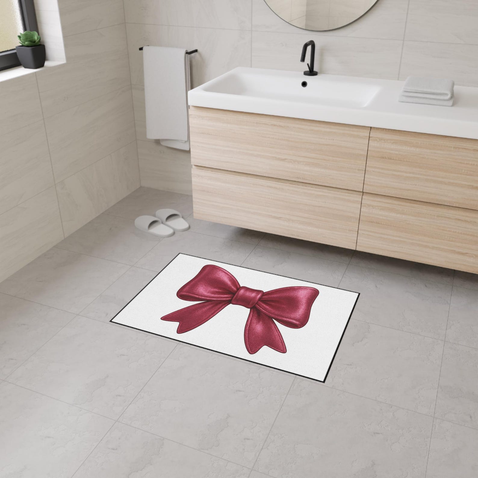 Red Bow Doormat: Glam Holiday Entry Rug - Etsy