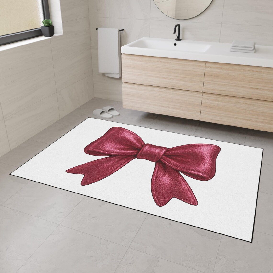 Red Bow Doormat: Glam Holiday Entry Rug - Etsy