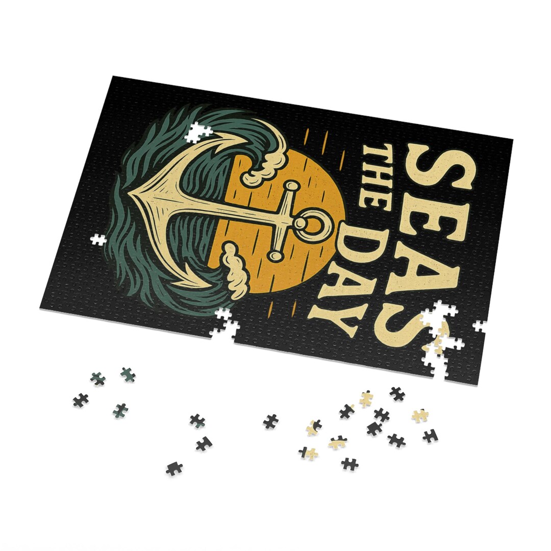 Seas the Day Jigsaw Puzzle: Nautical Anchor Ocean Quote - Etsy