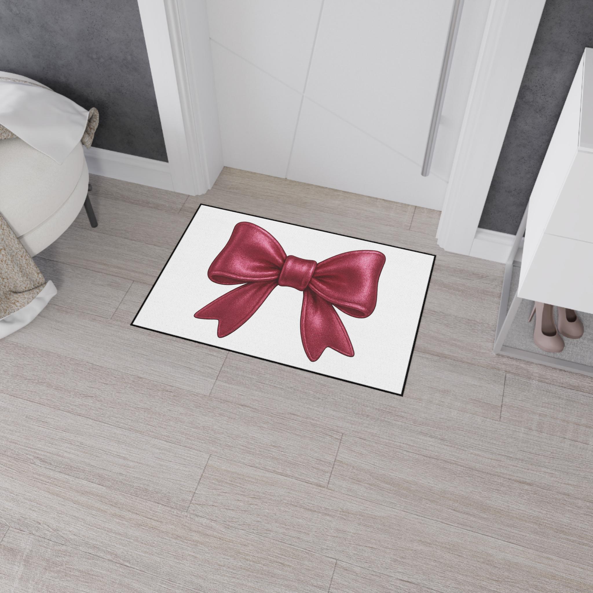 Red Bow Doormat: Glam Holiday Entry Rug - Etsy