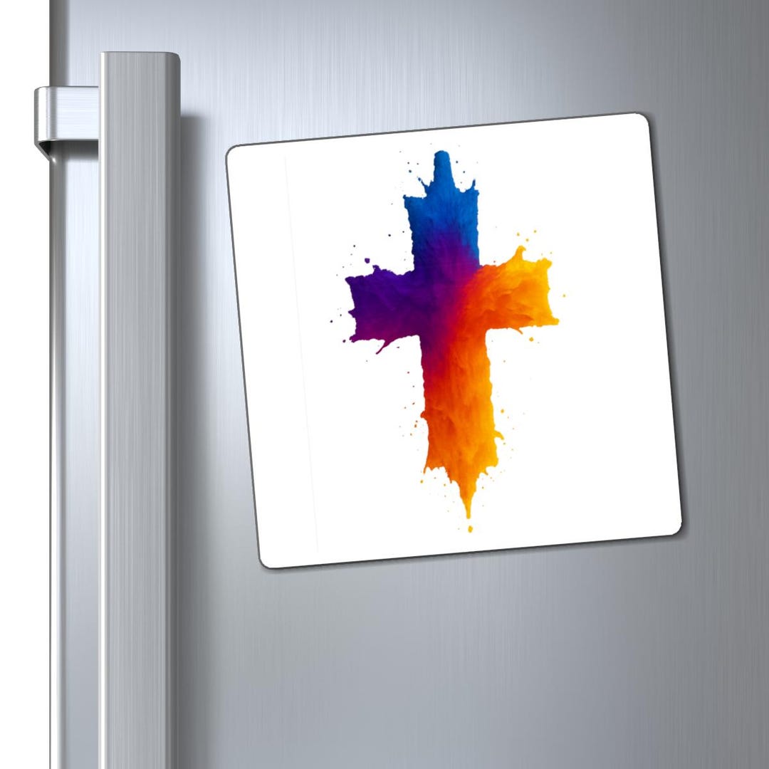 Christian Cross Magnet Watercolor Faith Magnet for Fridge or Locker ...
