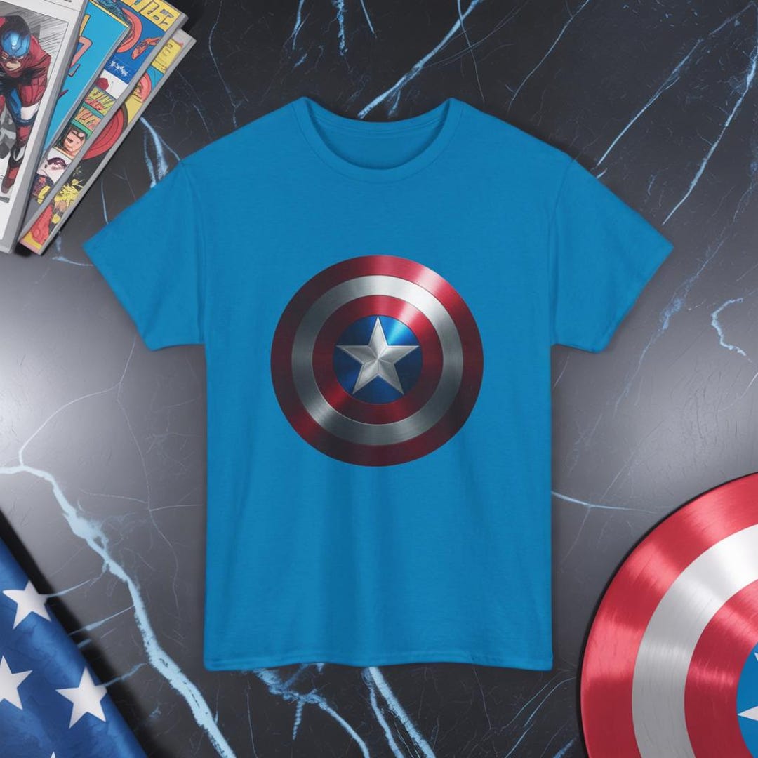 Captain America Shield Tee: Superhero Fan Gift - Etsy