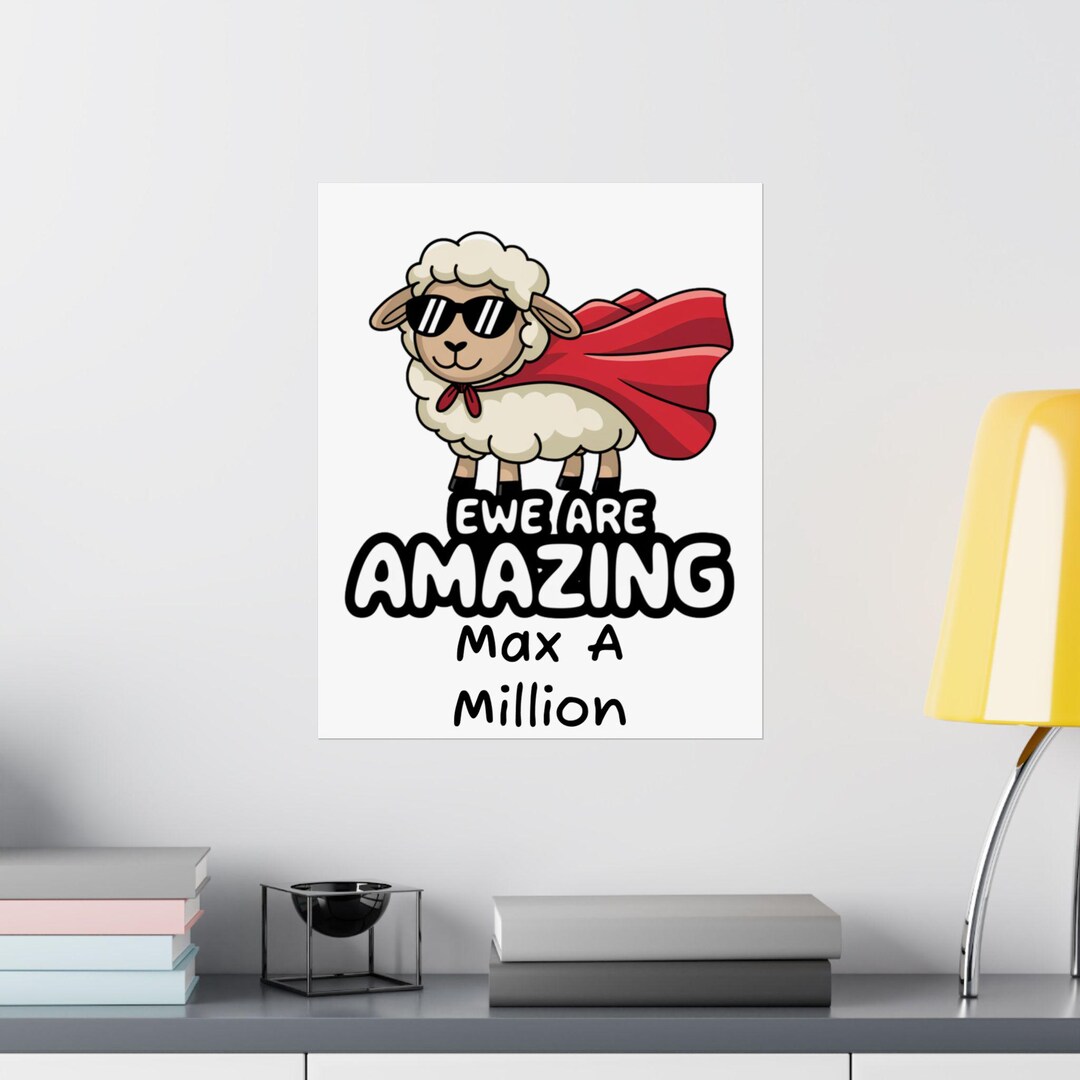 Custom Sheep Poster "ewe Are Amazing" Personalized Wall Art With Name ...