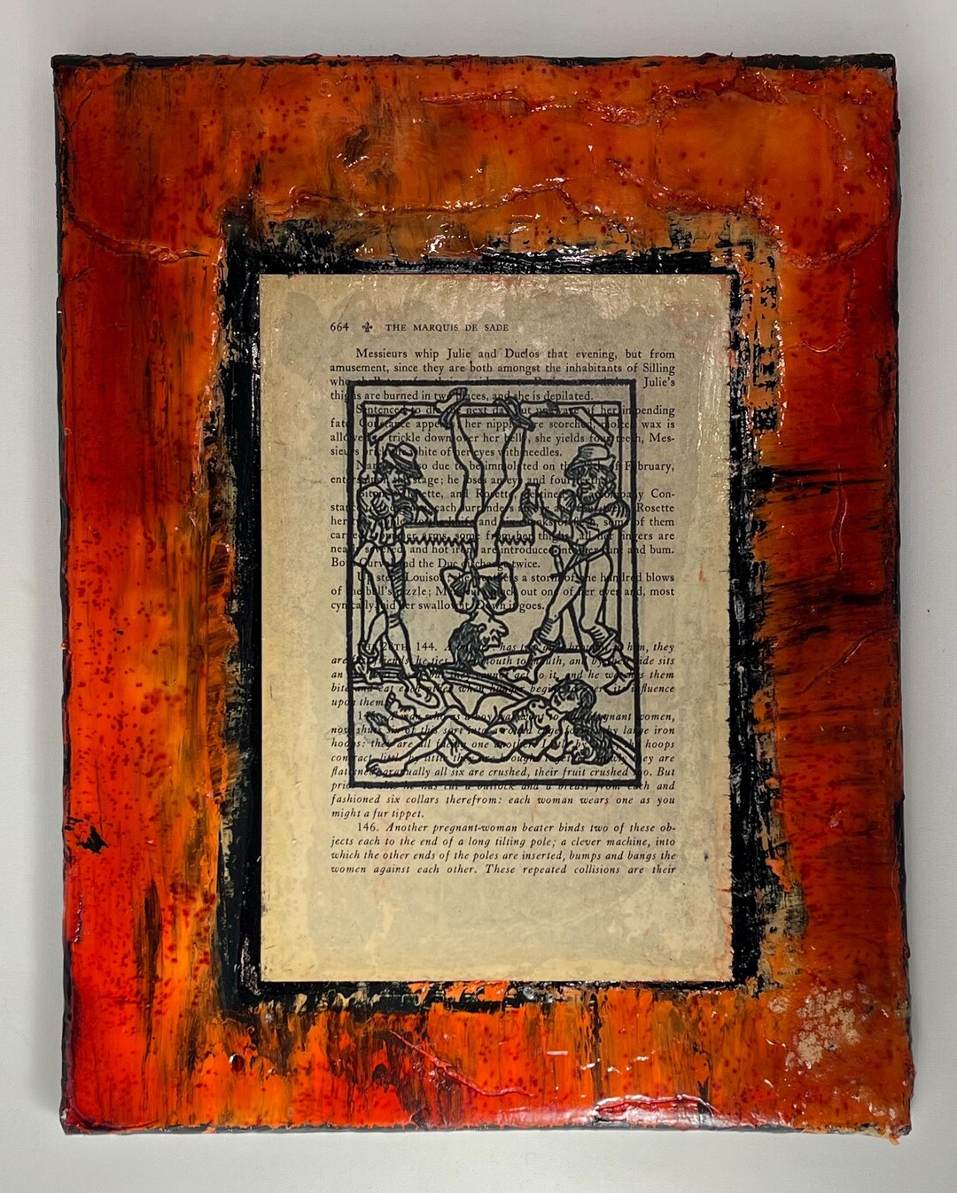 Horror Art Painting Mixed Media Dark Banned De Sade 120 Days of Sodom ...