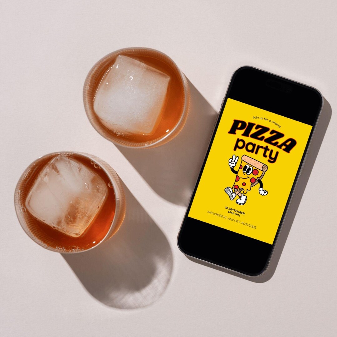 Editable Pizza Party Party Invitation, Birthday, Celebration (digital ...