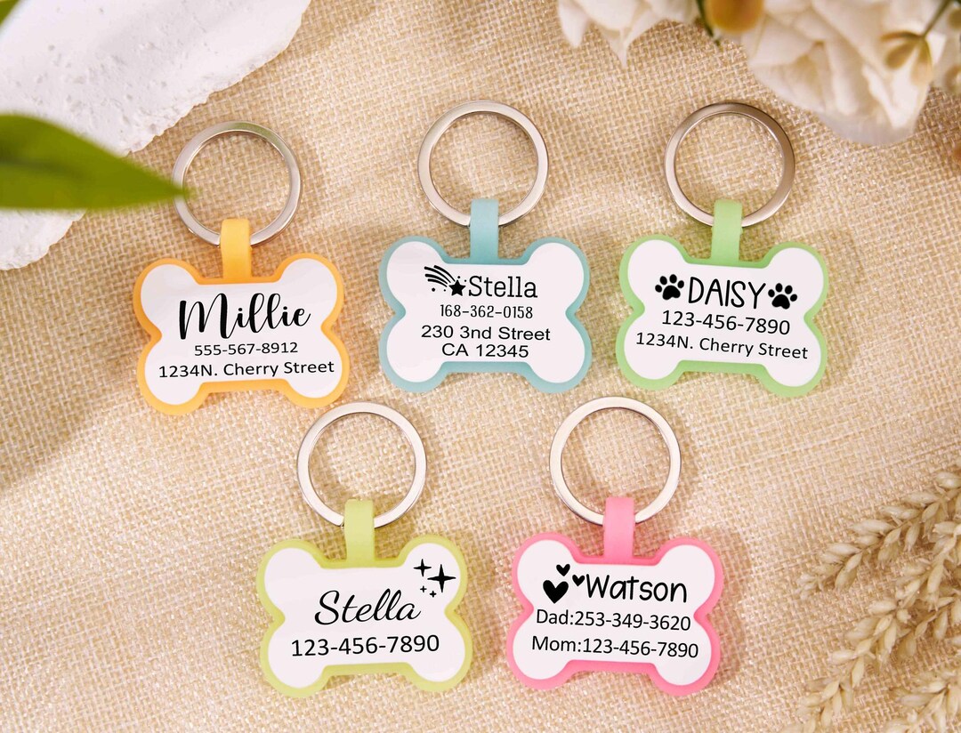 Personalized Bone-shaped Silent Dog Tags,prevent Getting Lost Silicone ...