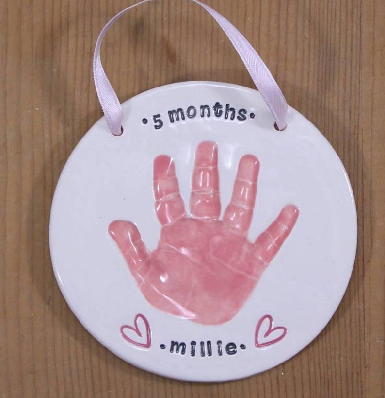 Baby Handprint Ceramic Ornament,infant Ornament, Baby's First Christmas ...
