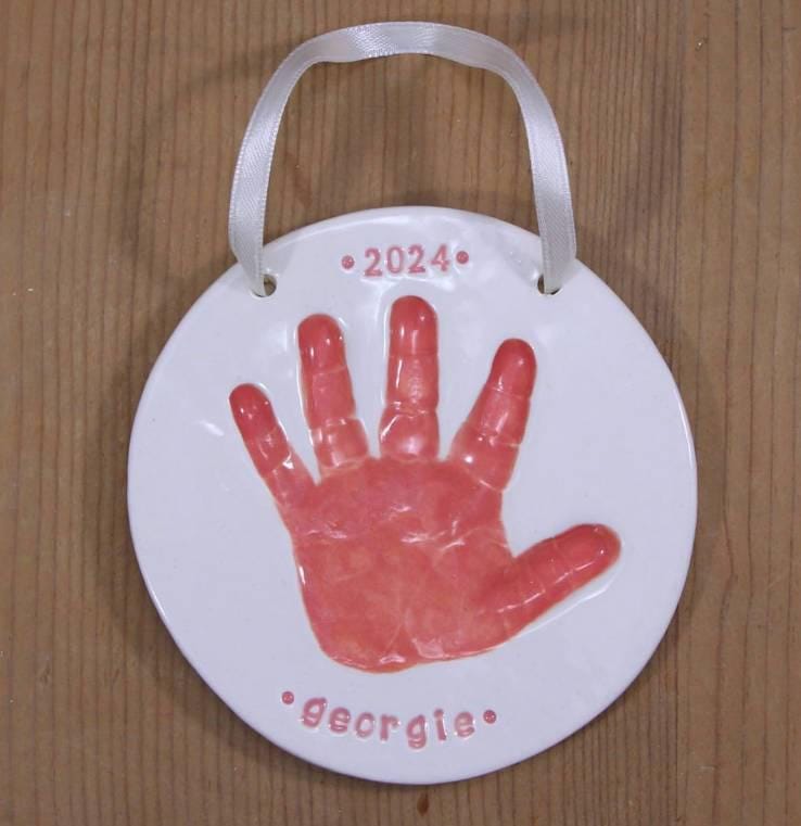 Baby Handprint Ceramic Ornament,infant Ornament, Baby's First Christmas ...