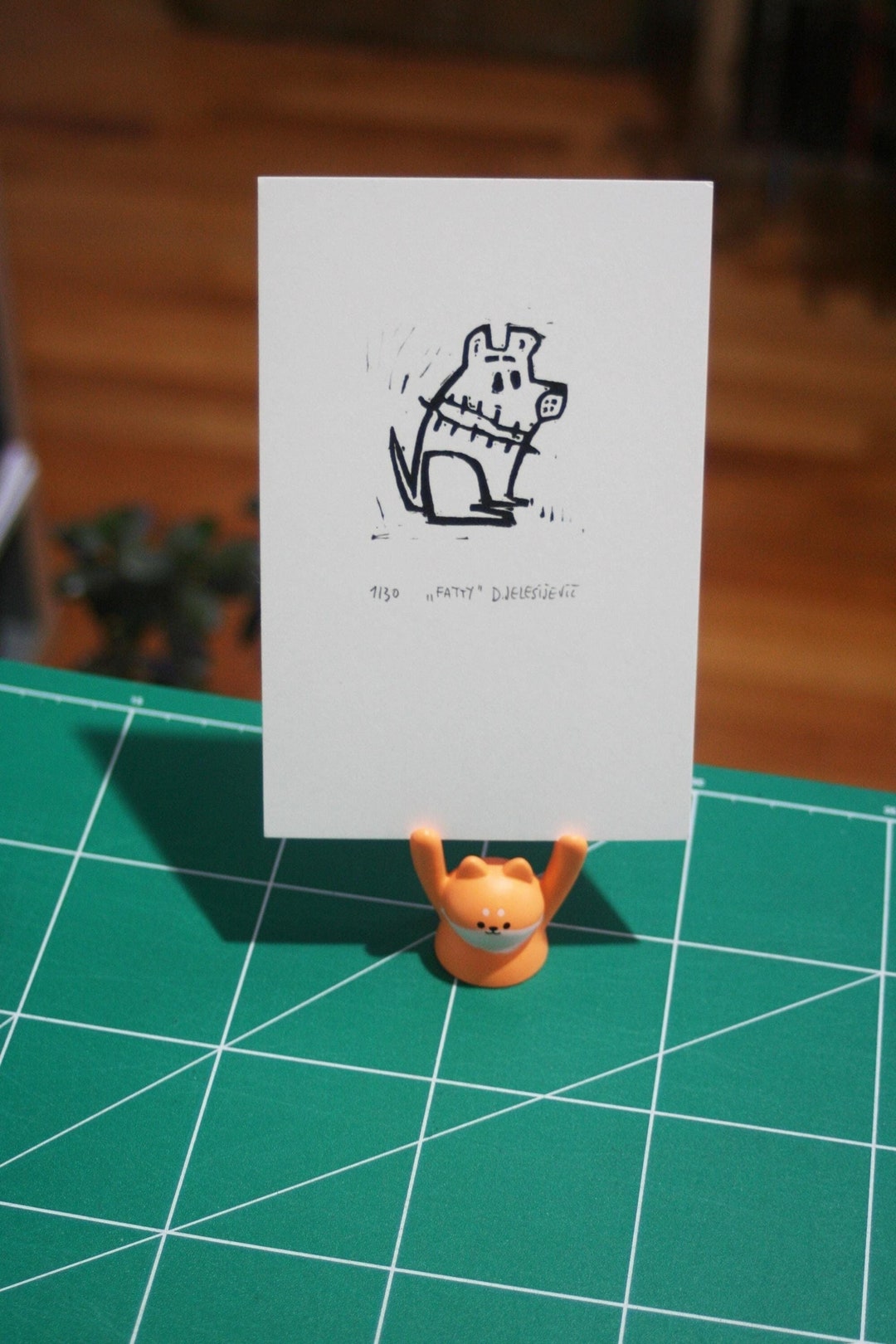 Fatty – Original Lino Art | Animal Print of Dog in Black | Character ...