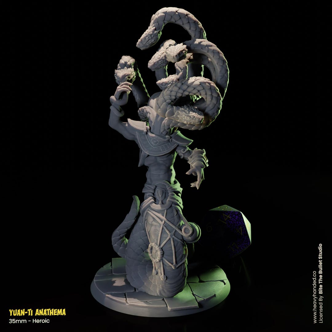 Yuan-ti Anathema Miniature | Serpent Hydra Boss Dungeons and Dragons ...