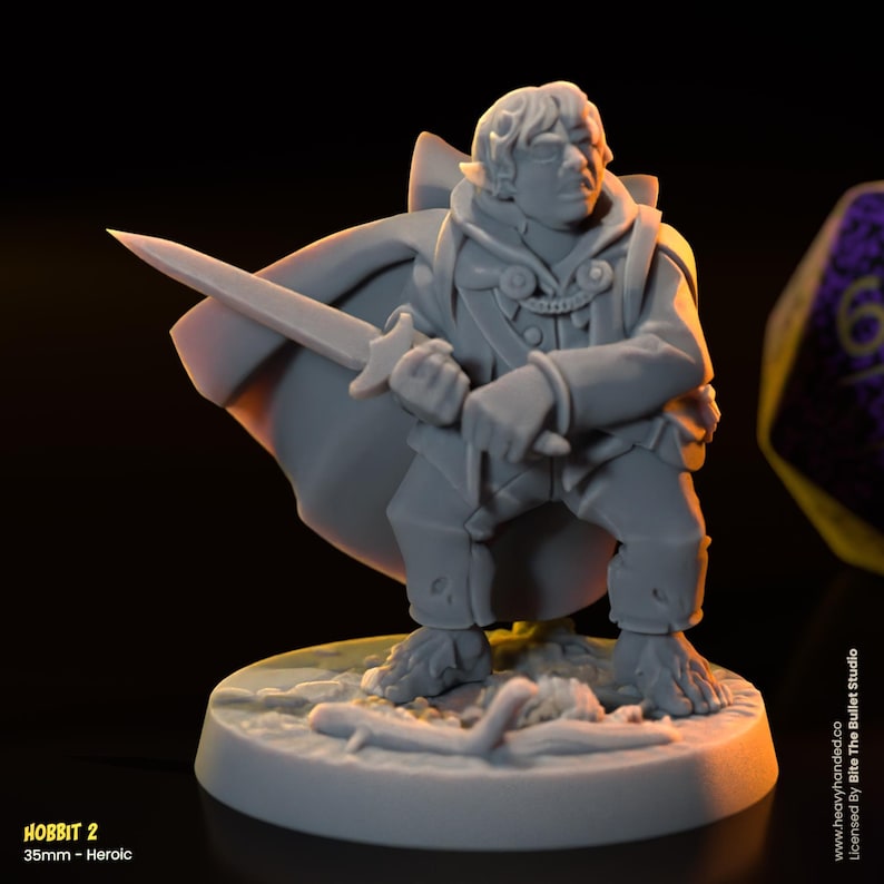 Hobbits 4-pack LOTR D&D RPG 32mm Miniatures - Etsy