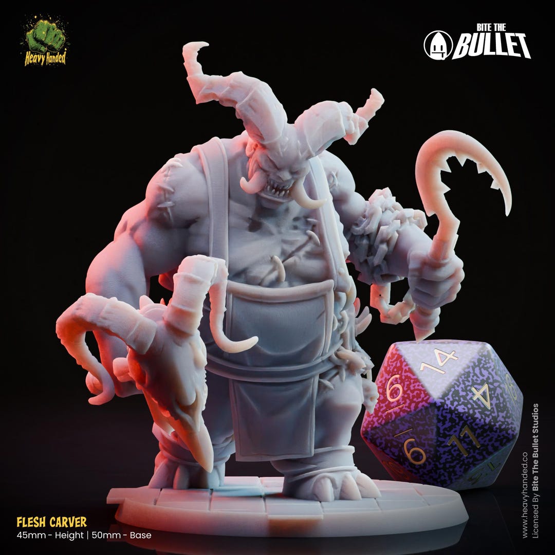 Flesh Carver, the Butcher Large Fantasy Miniature Bite the Bullet ...