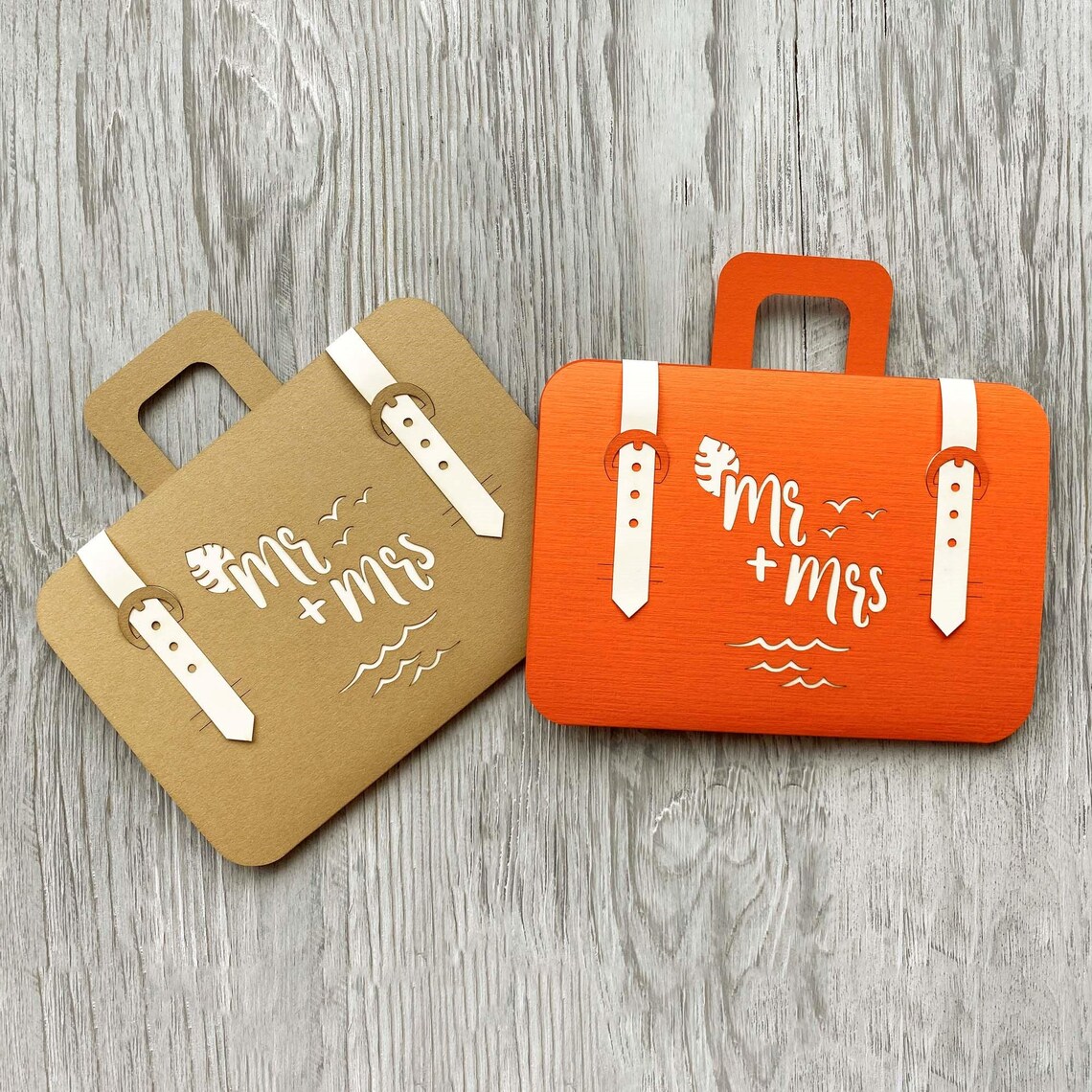 Suitcase Wedding Invitation SVG Template, Travel Adventure (digital ...