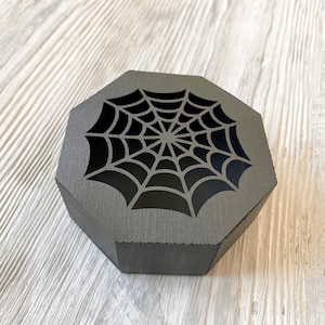 Spider Web Gift Box With Lid Octagonal Template Svg, Cricut Halloween ...