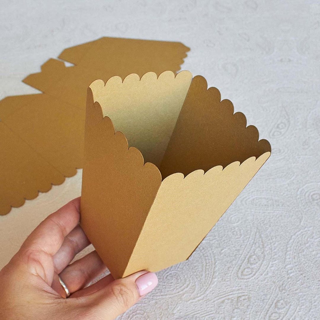 Mini Scallop Popcorn Box Template, Laser Cut Files (digital Download ...