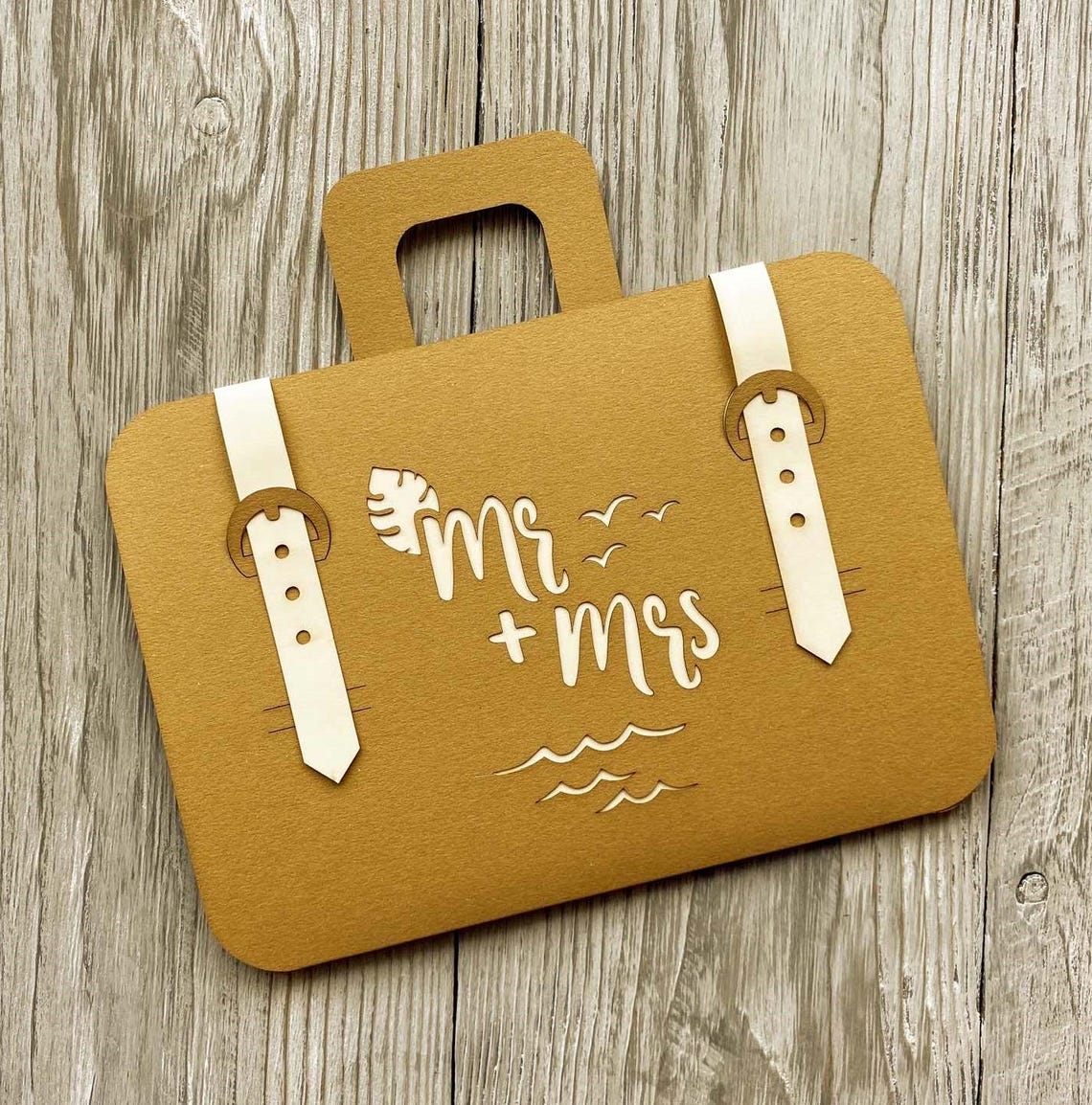 Suitcase Wedding Invitation SVG Template, Travel Adventure (digital ...