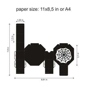 Spider Web Gift Box With Lid Octagonal Template Svg, Cricut Halloween ...