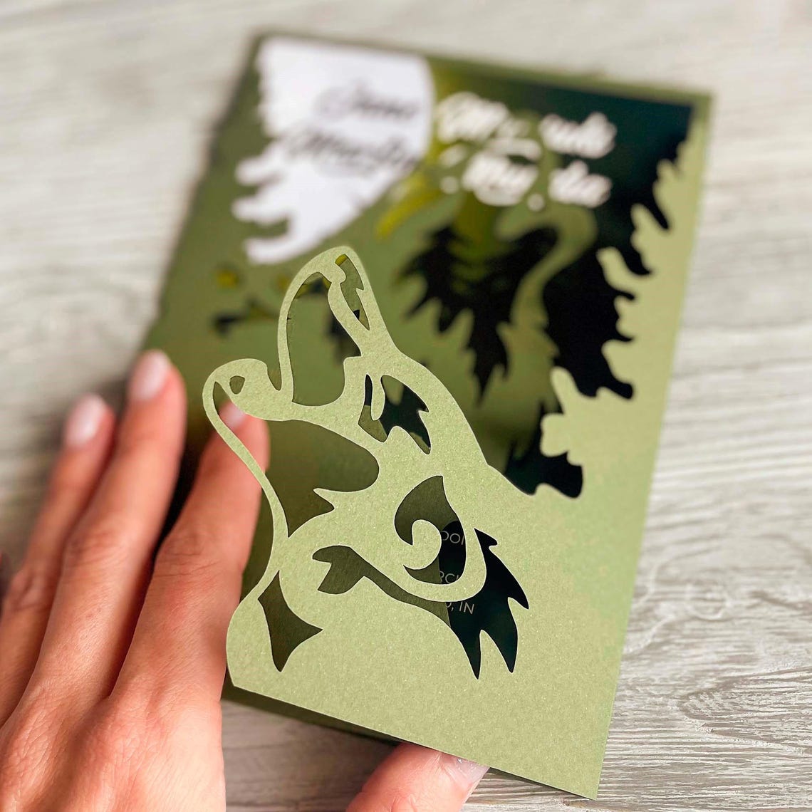 Wolf Wedding Invitation Template, Laser Cut Gatefold 5x7 (svg Dxf Ai ...