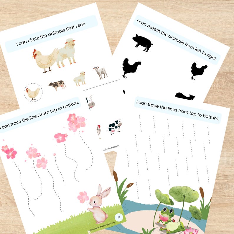 Farm-theme Pre-writing Worksheets, Line Practice, Tracing Practice ...