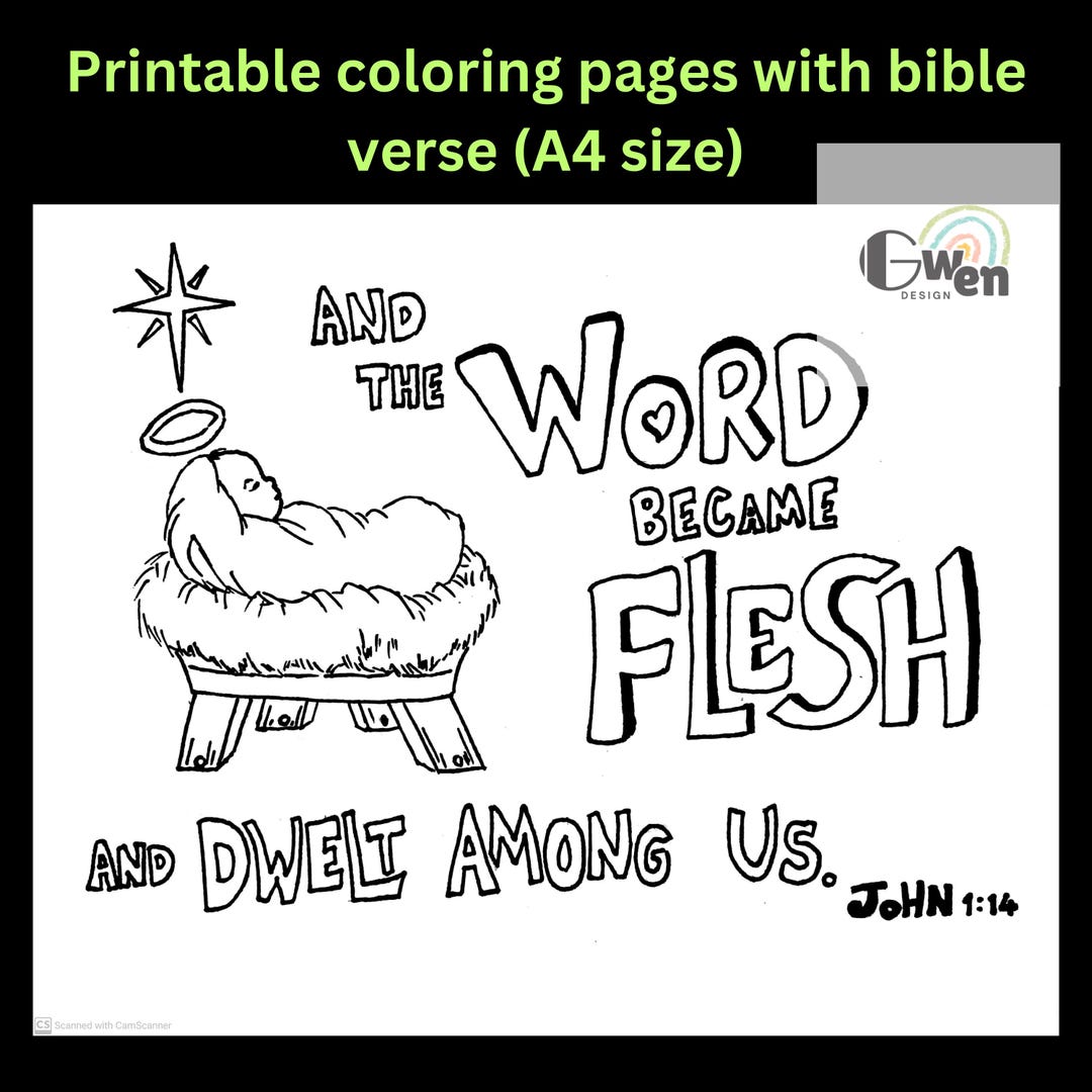 Christmas Printable Coloring Page, Jesus Coloring Page for Kids, Bible ...