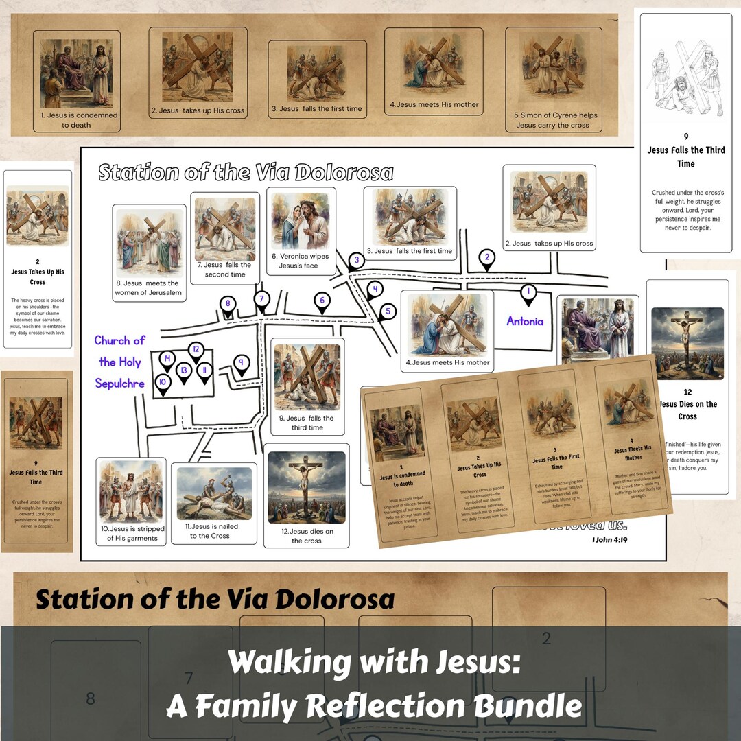 Stations of the Cross Activity Bundle, Lenten Journal Craft, Catholic ...