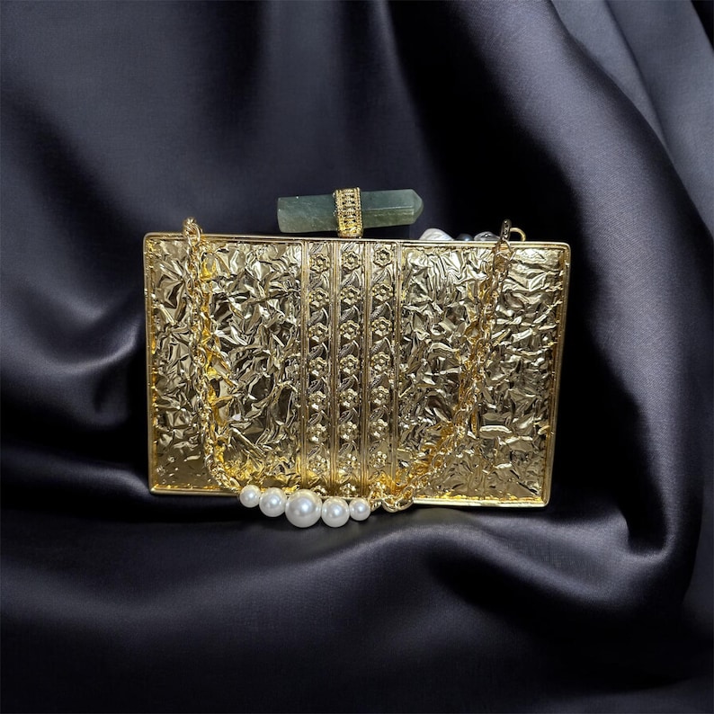 Handcrafted Natural Stone and Mother of Pearl Clutch | Unique Statement ...