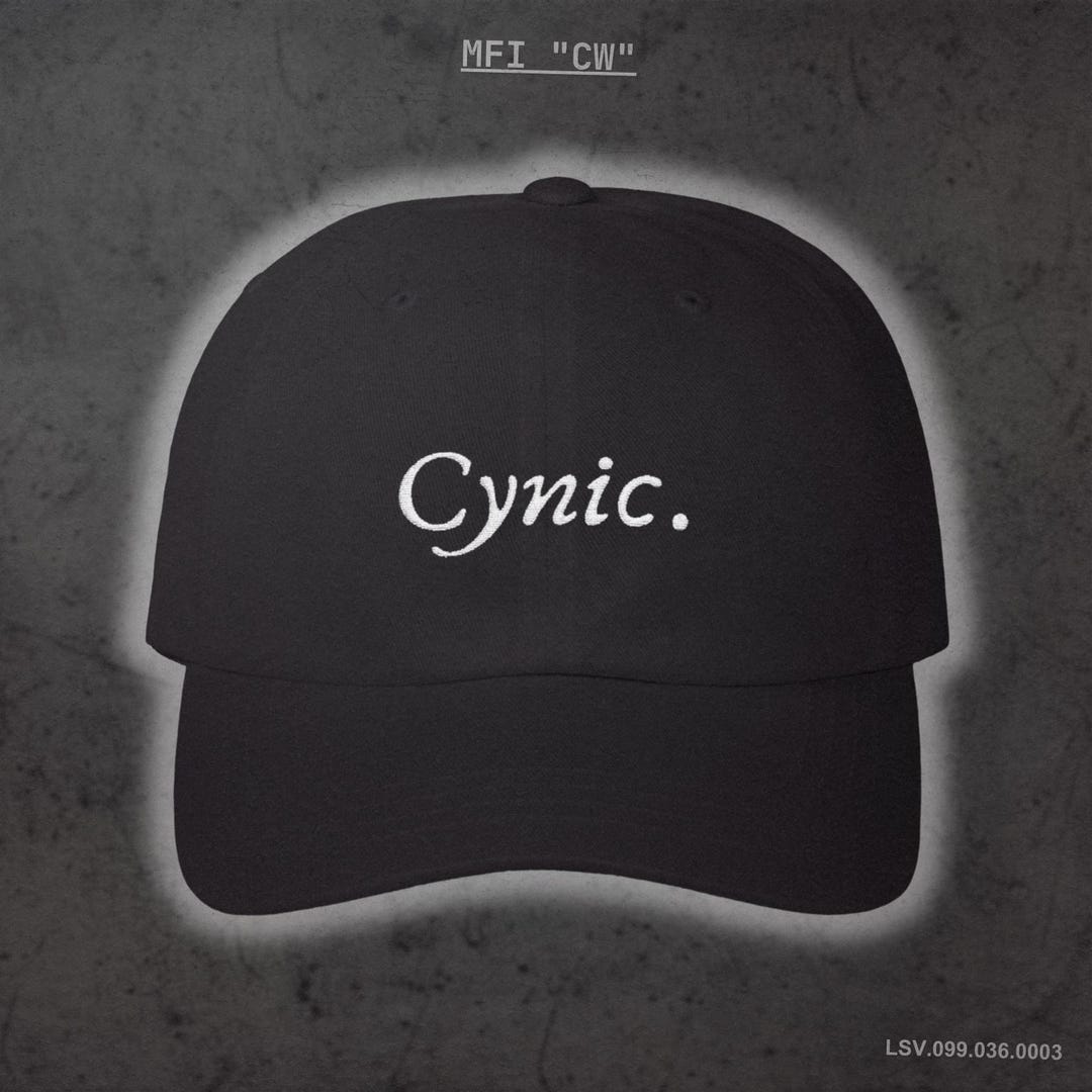 The Cynic | Minimalist Embroidered Hat - Etsy