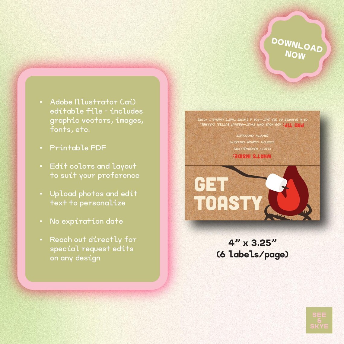 Camp-themed S'mores Kit | Party Favors | S'mores Label | Camp Party ...