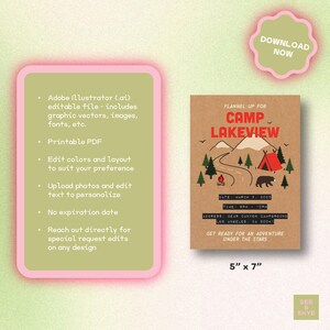 Camp-themed Invitation Printable | Kids Birthday Party | Rustic Camping ...