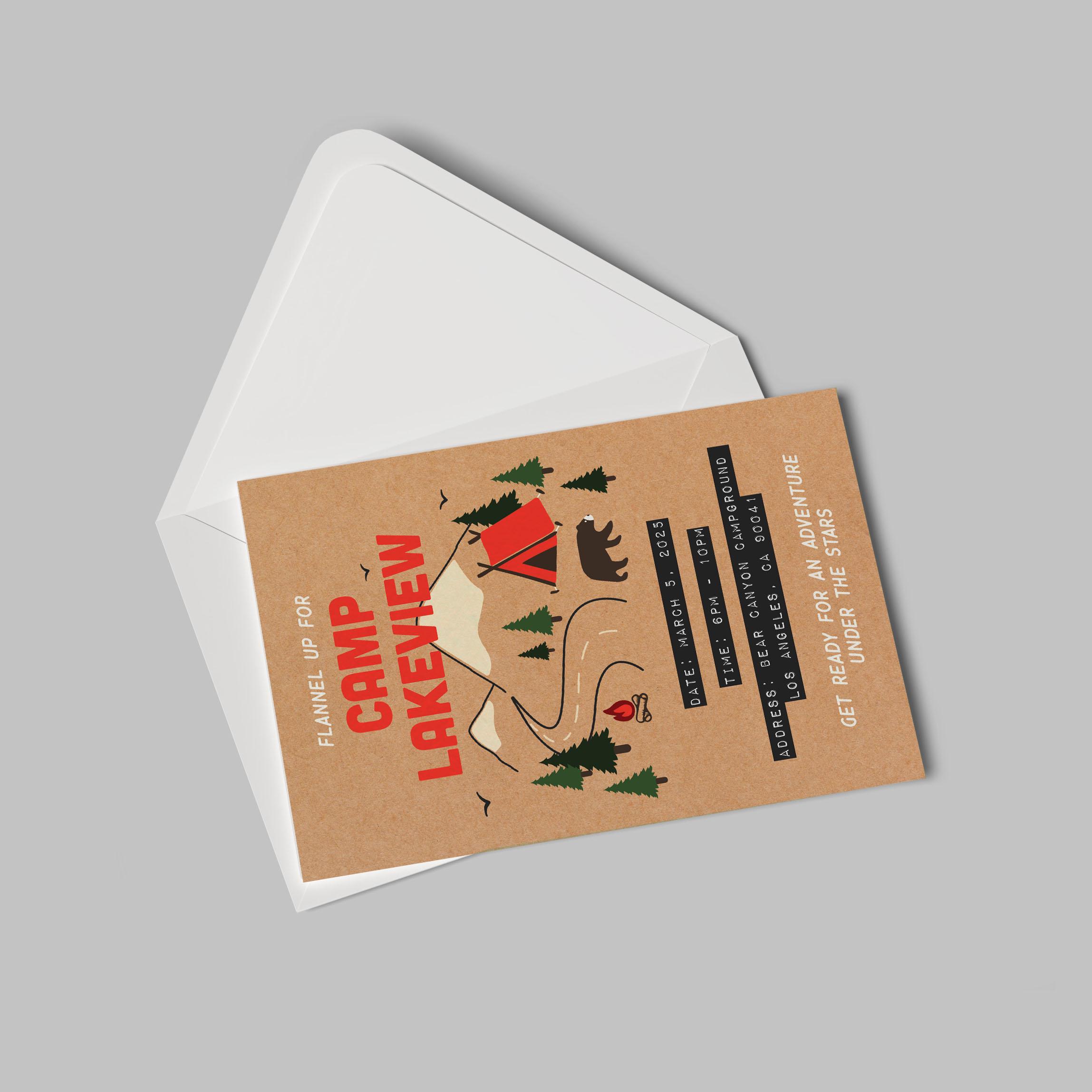 Camp-themed Invitation Printable | Kids Birthday Party | Rustic Camping ...