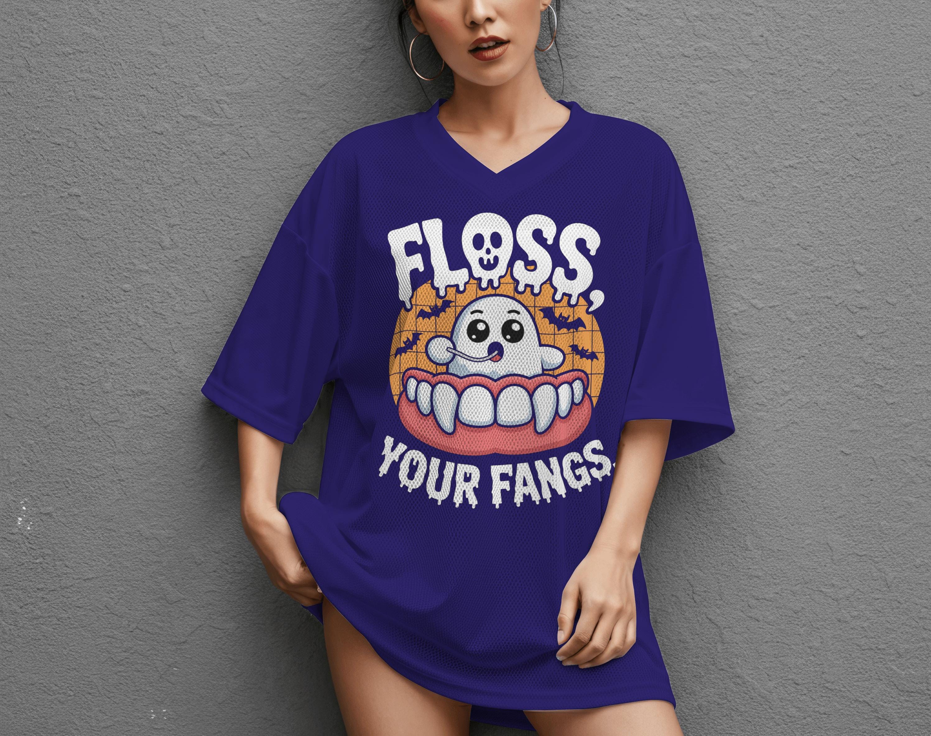 Floss Your Fangs Ghost PNG: Funny Halloween Dental Design (digital ...