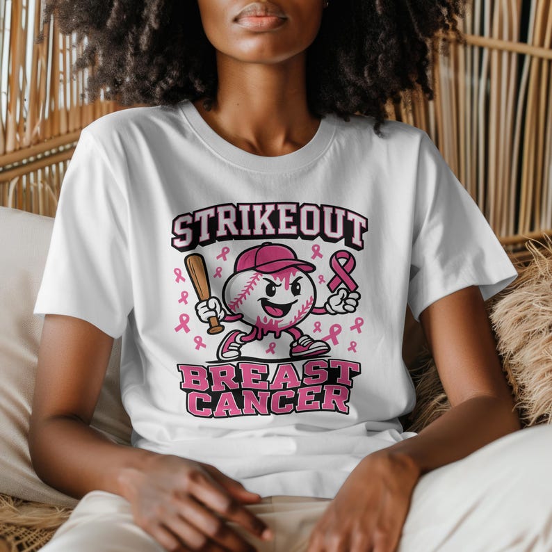 Strikeout Breast Cancer PNG, Funny Awareness Baseball Shirt, Cute ...